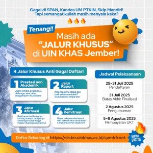 UIN KHAS Jember Buka Seleksi Empat Jalur Mandiri Khusus, Bebas Pendaftaran Hingga 31 Juli 2025 ...