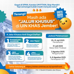 Jalur Mandiri Khusus Penerimaan Mahasiswa Baru UIN KHAS Jember Dibuka Hingga 31 Juli 2025, Bebas ...